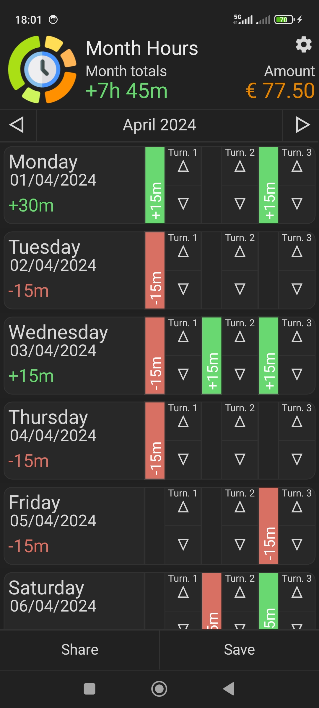 Extra Hours - BasicApp