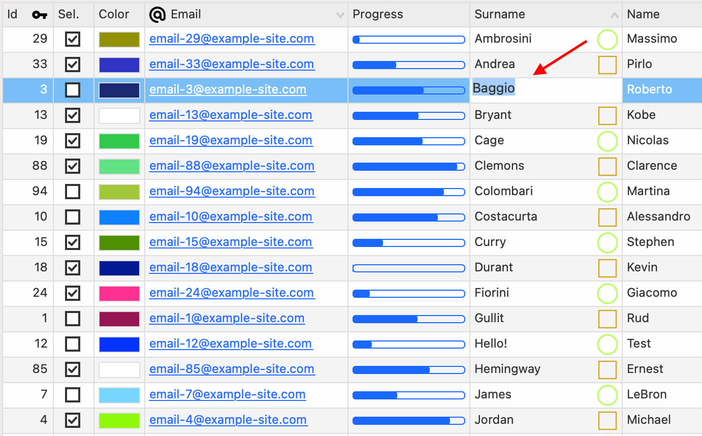 Xojo DataGrid - BasicApp