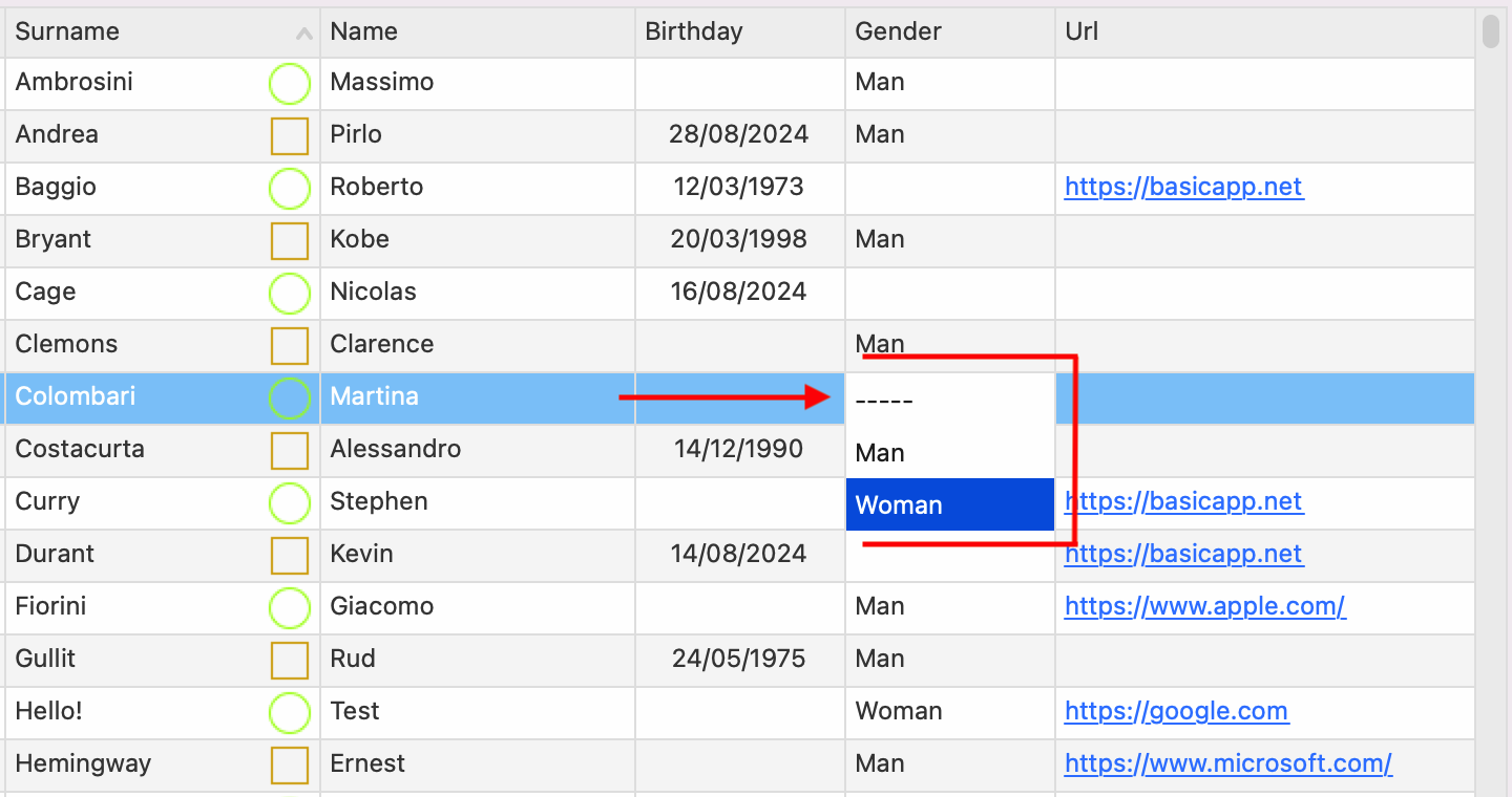 Xojo DataGrid - BasicApp